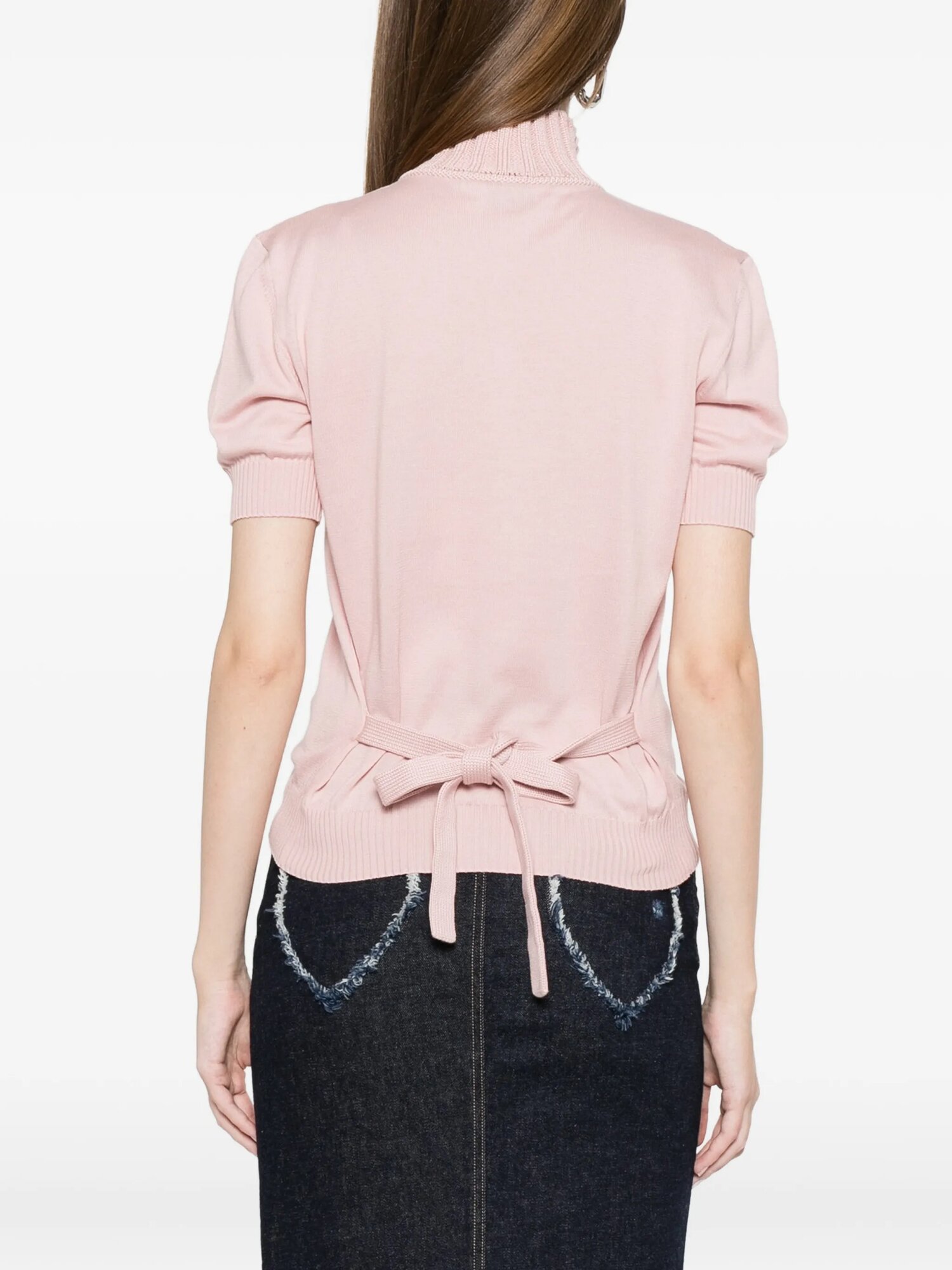 Топ MOSCHINO Buttoned short-sleeve polo top, размер 40, pink — фото 1
