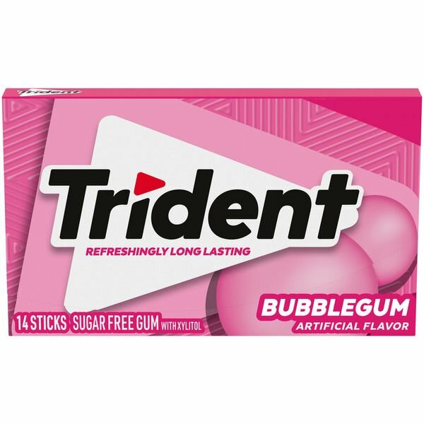 Жевательная резинка без сахара Trident Bubblegum (бабл гам), 1шт. США