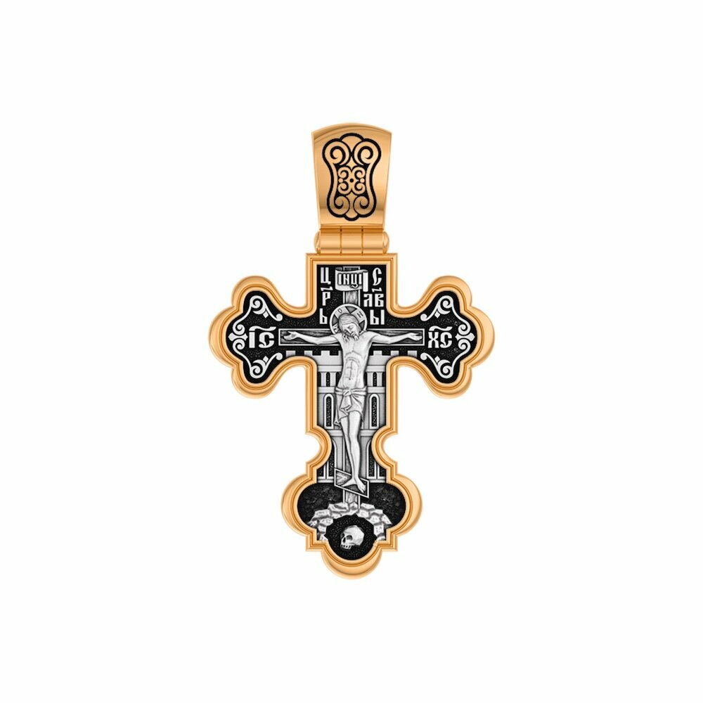 Крестик, серебро, 925 проба, чернение