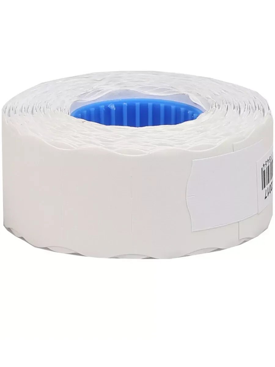 Этикет-лента, 26*16 мм, волна, белый, 1 рулон.