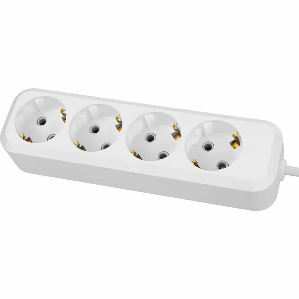 Удлинитель сетевой TDM ELECTRIC с выключателем, 4 розетки, 10 метров, с заземлением, 16 А, 3680 Вт, белый, SQ1303-1429