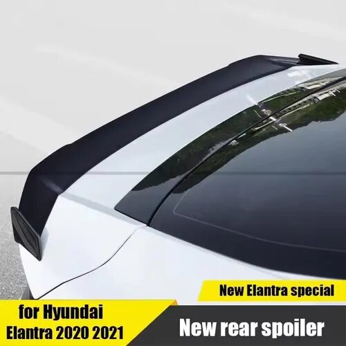 Спойлер задний MC Battle для Hyundai Elantra VII (2021–2024), глянцевый черный ABS, готов к установке, тюнинг и аэродинамика