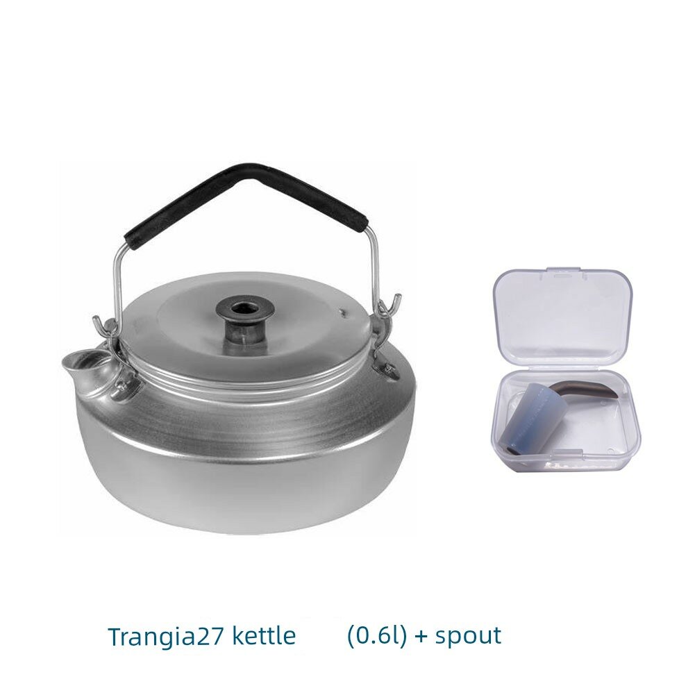 Набор котелок Trangia 0.6 л и титановый спойл, полное решение для приготовления кофе в походах