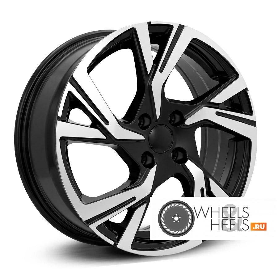 Диск автомобильный литой RST R156 16x6 4x100 et41 dia60.1 Черный с полированной лицевой поверхностью