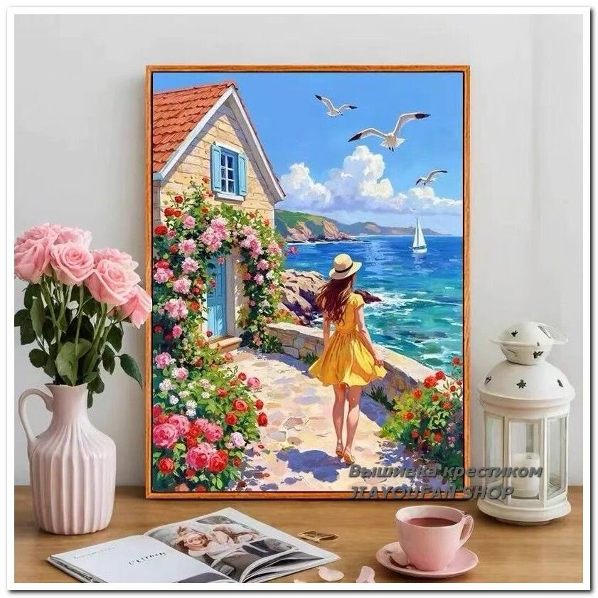 Набор для вышивания крестом, 14 Канiteй (14CT), канва 50x60 см, готовая вышивка 40x50 см