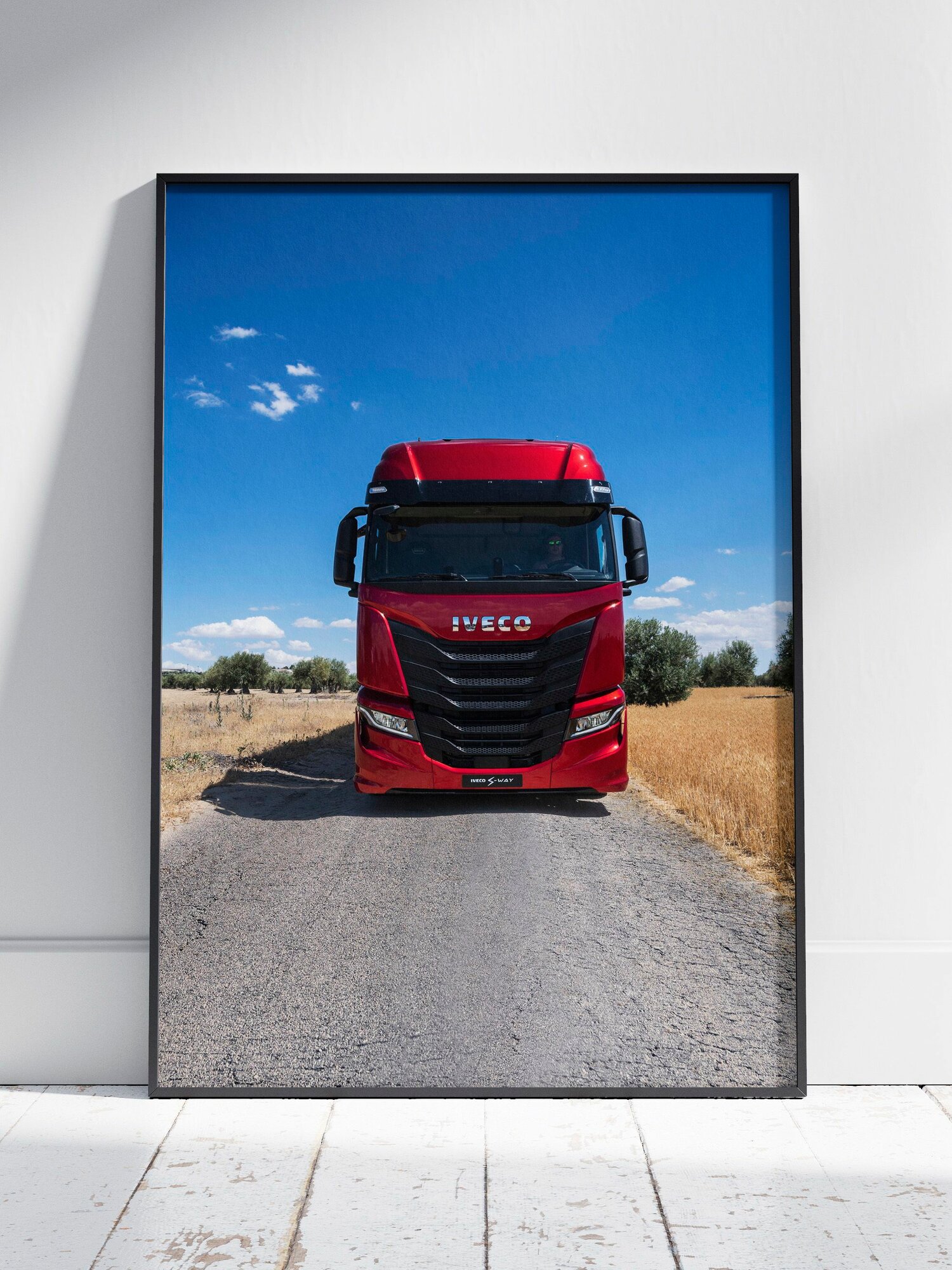 Плакат на стену для интерьера Транспорт и техника (Ивеко S Way - Iveco S Way Tractor Unit) - Постер по машине формата A4 (21x30 см)