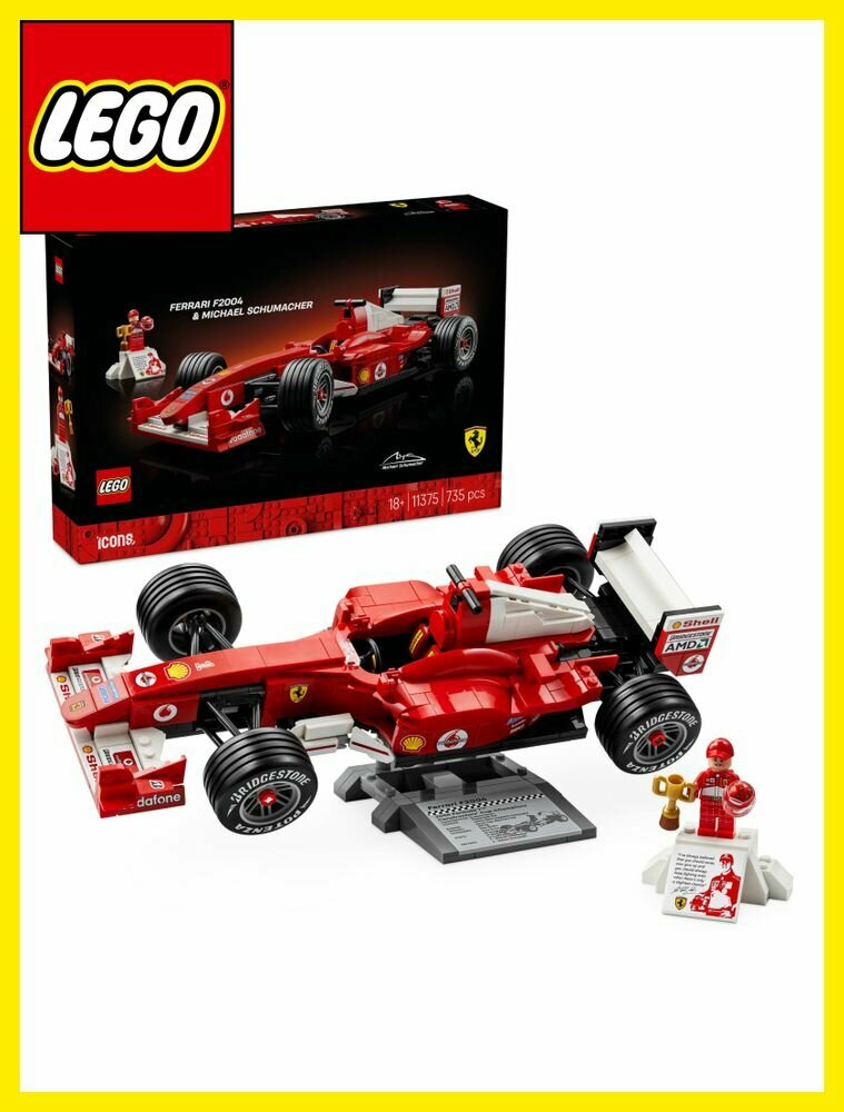 Конструктор Lego Icons Ferrari F2004 и Михаэль Шумахер 11375