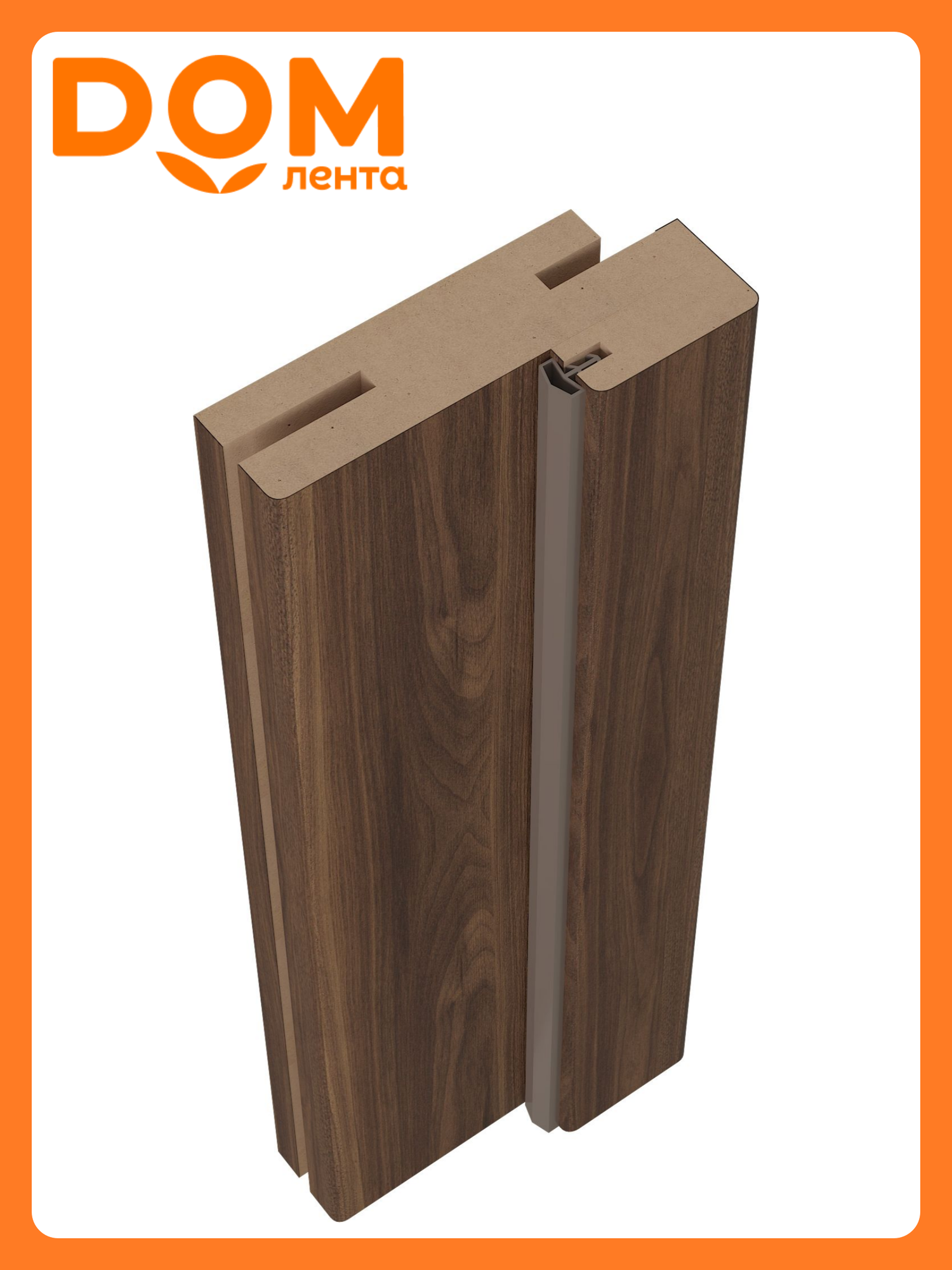 Дверная коробка BELWOODDOORS, МДФ, телескопическая, с уплотнителем, цвет орех