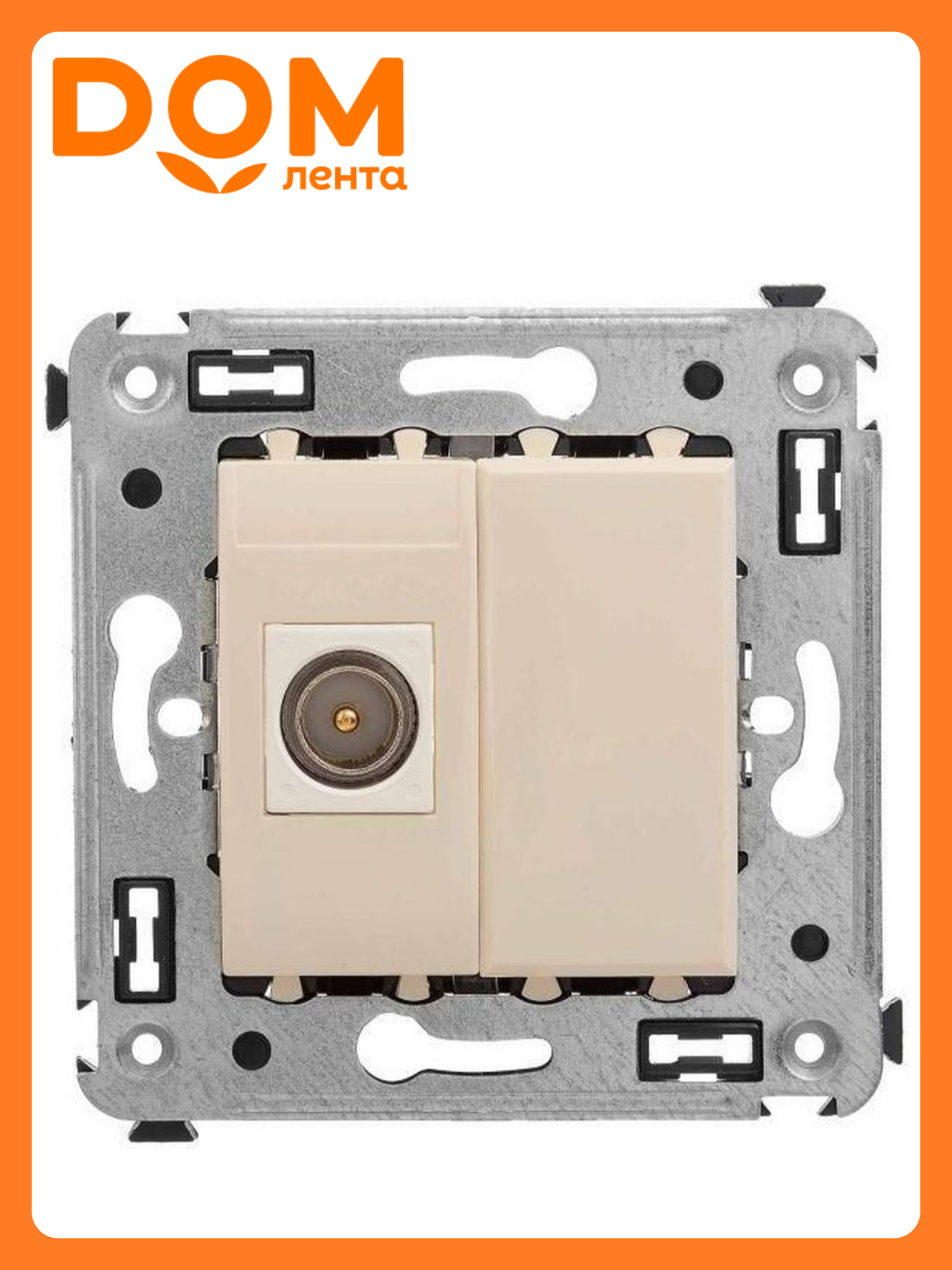 Розетка телевизионная DKC Avanti 4412503, антенное гнездо, черная, 1 шт.