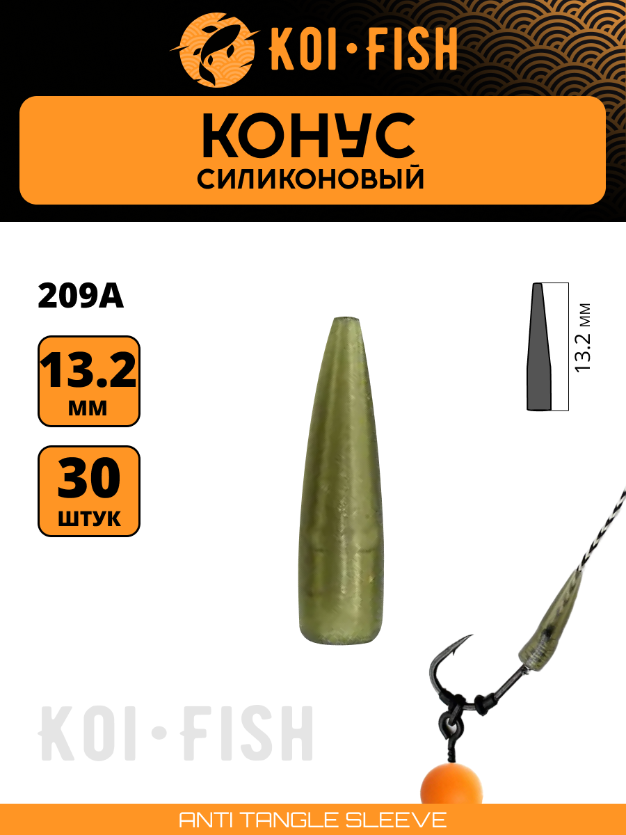 Конус силиконовый для безопасной клипсы KOI-FISH (209B), 30штук