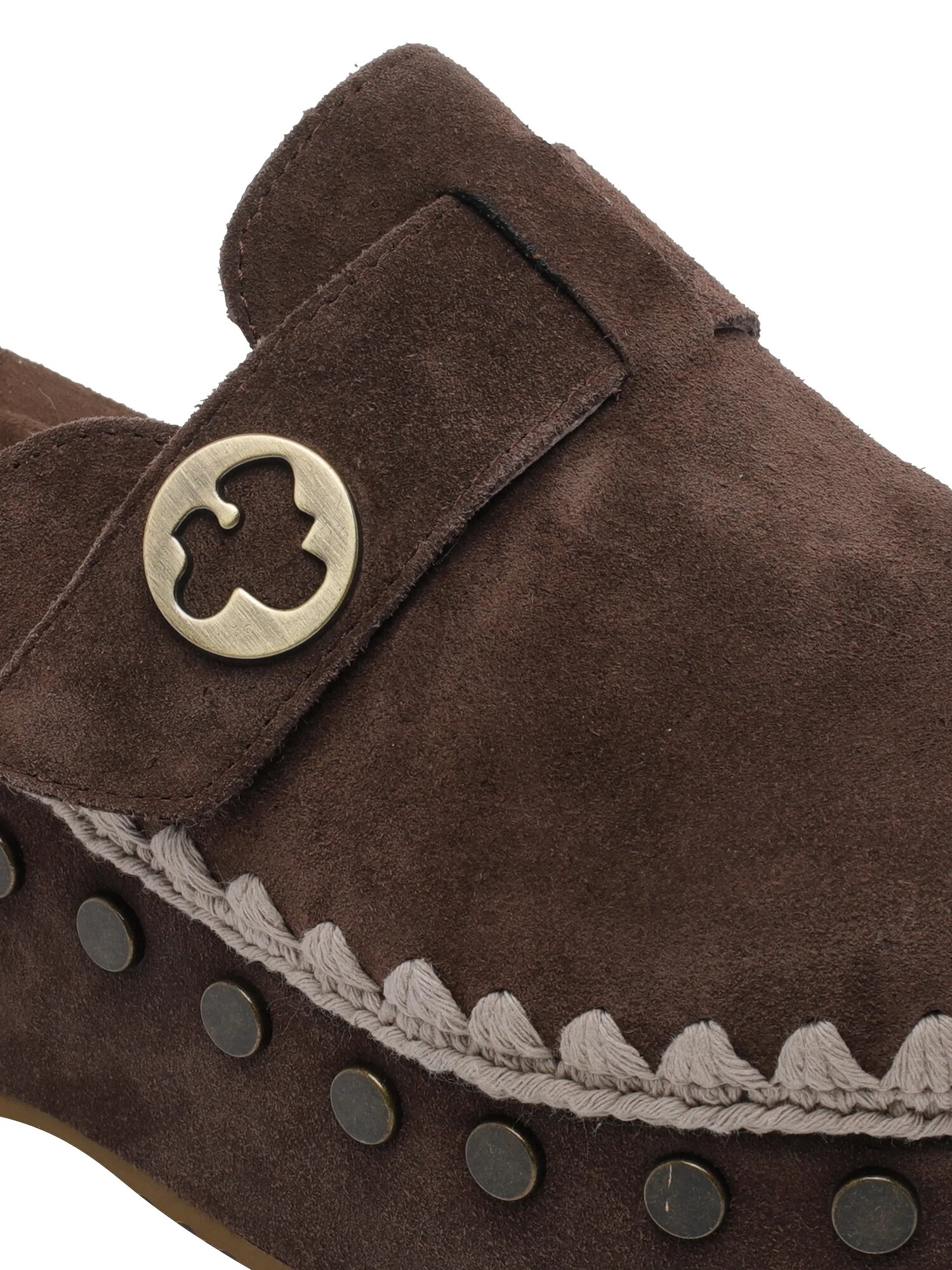 Мюли Mou Round-toe studded clogs, размер 40, brown — фото 1