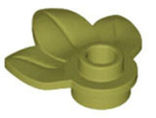Деталь Lego 32607 Plant Plate, Round 1 x 1 with 3 Leaves