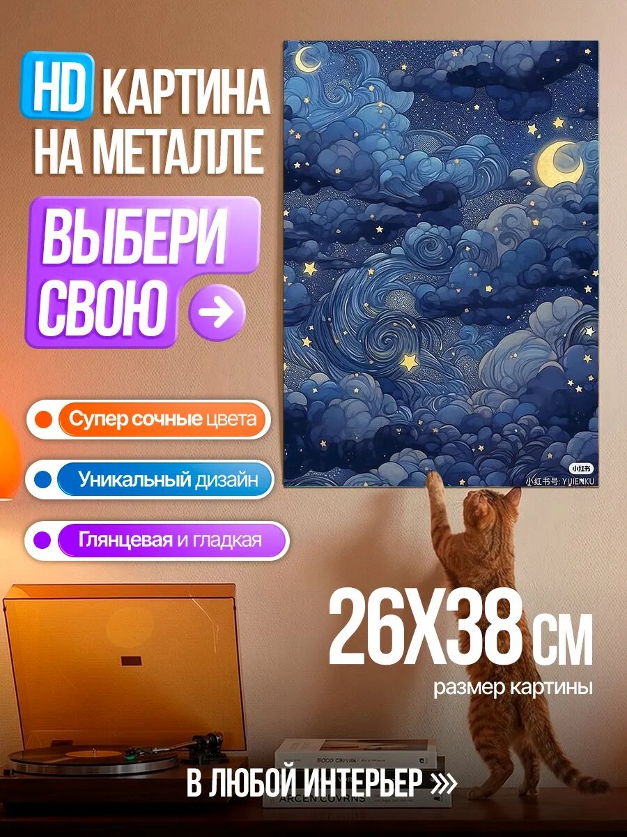 Картина на HD металле Звездное небо