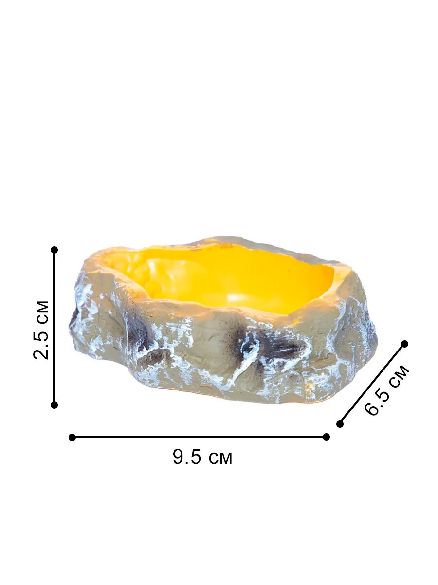 Поилка для рептилий с желтым дном