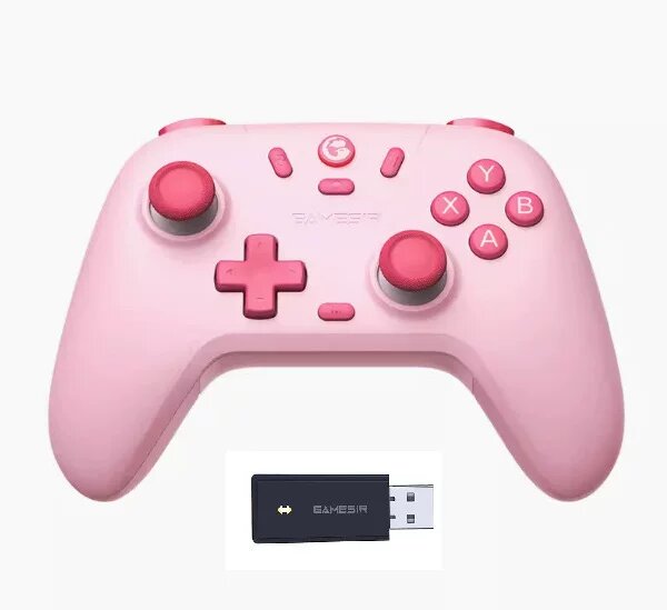 Игровой контроллер и приемник GameSir T4N Lite с 2.4G в персиковом розовом цвете для Xbox, PC, Steam