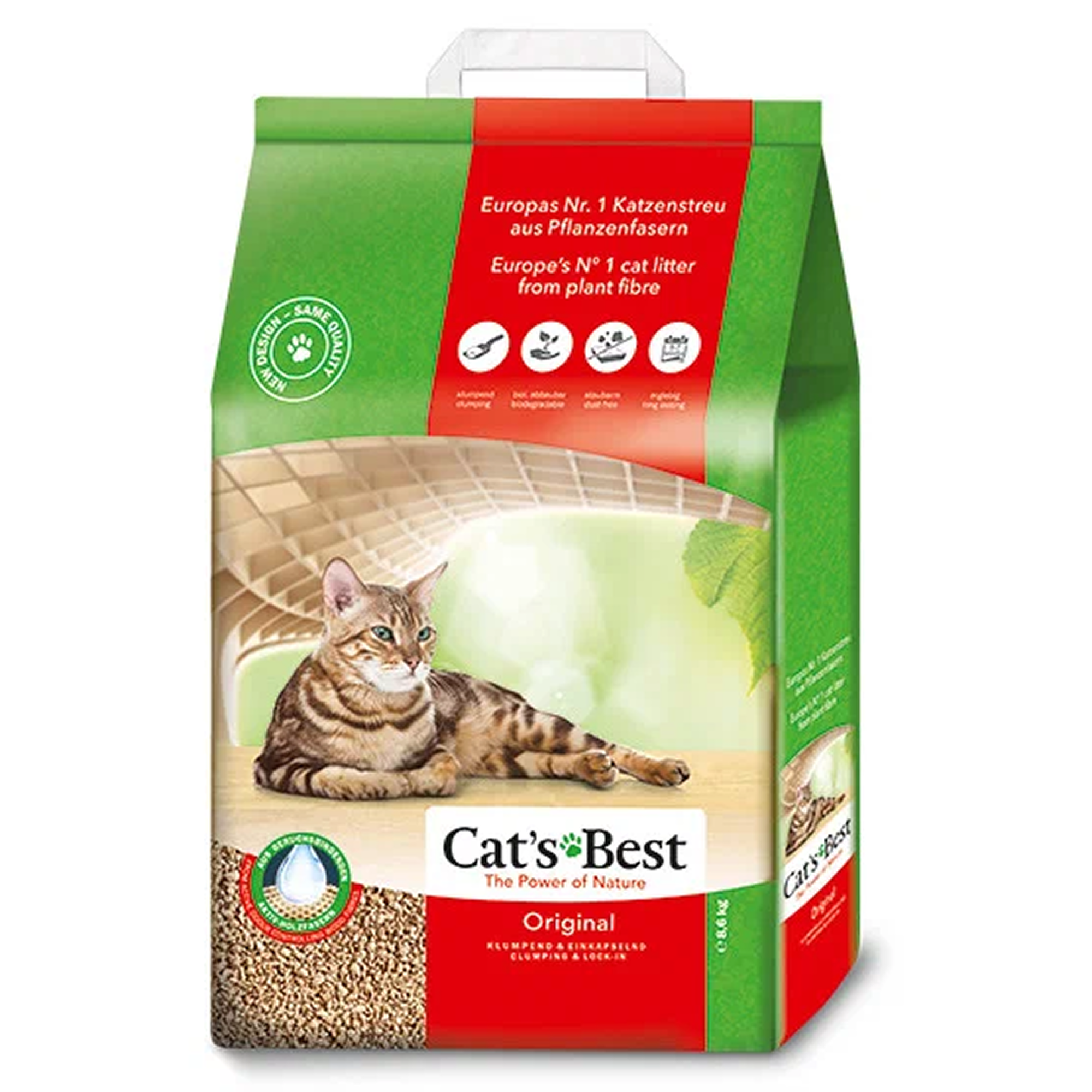 Наполнитель древесный комкующийся для кошачьих туалетов Cats Best Original, 20 л