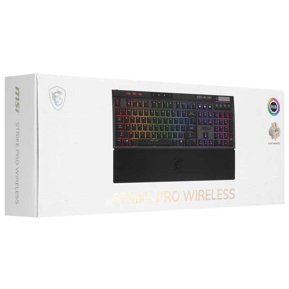 Клавиатура проводная + беспроводная MSI STRIKE PRO, механическая, серый/черный