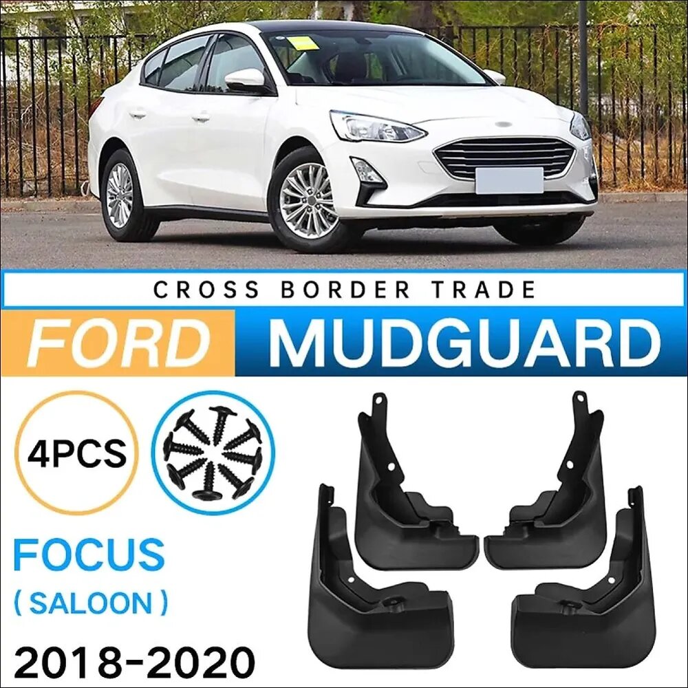Крыло автомобильное для Ford Focus Saloon 2018-2020, комплект, черное, ABS пластик