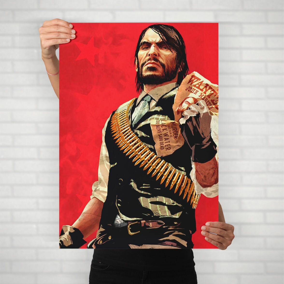 Плакат на стену для интерьера Red Dead Redemption 2 (Джон Марстон 3) - Постер по игре формата А1 (60x84 см)