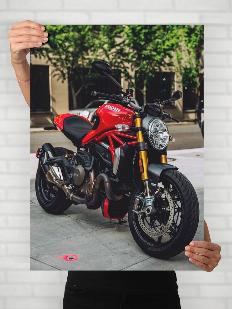Плакат на стену для интерьера Авто и Мото (Дукати Монстер - Ducati Monster 2) - Постер по транспорту формата A2 (42x61 см)
