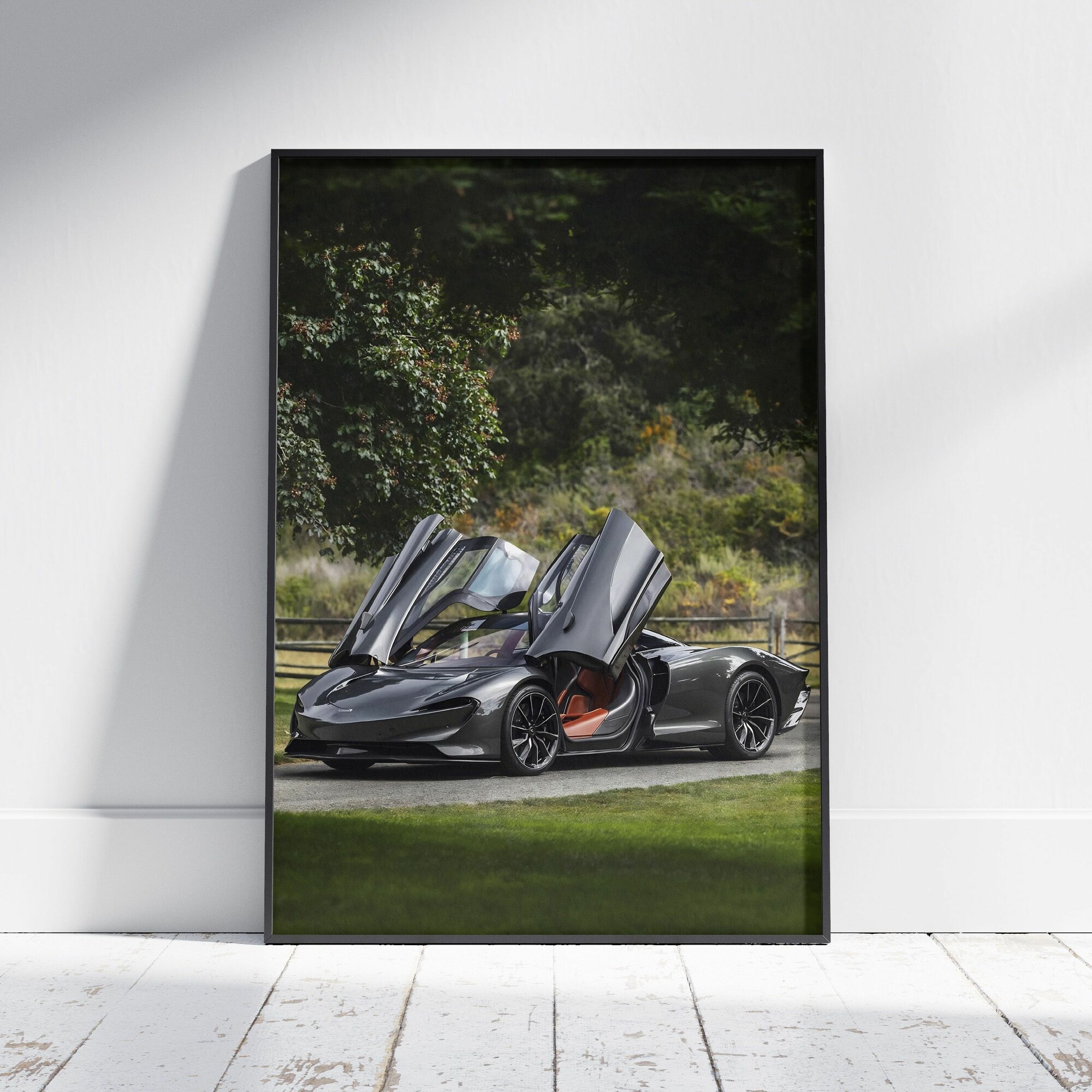 Плакат на стену для интерьера Спорткар (McLaren Speedtail 5) - Постер по спортивным гоночным машинам автомобилям формата А3 (30x42 см)