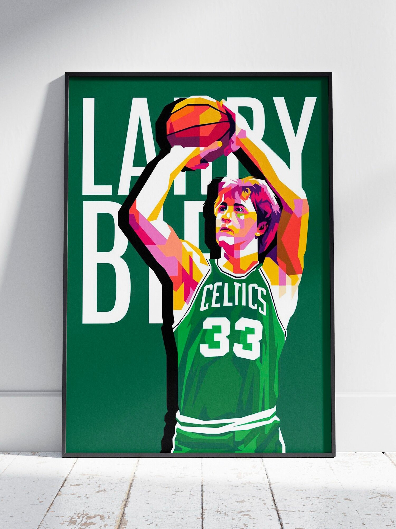 Плакат на стену для интерьера Легенды Баскетбола (Ларри Берд - Larry Bird 2) - Постер по спорту и физической активности формата A3 (30x42 см)