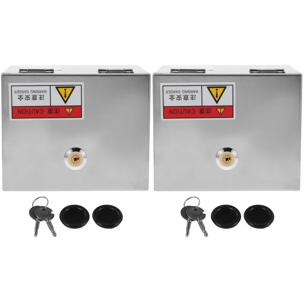 Защитный металлический корпус розеток с замком из нержавеющей стали для уличного электроснабжения 2 шт