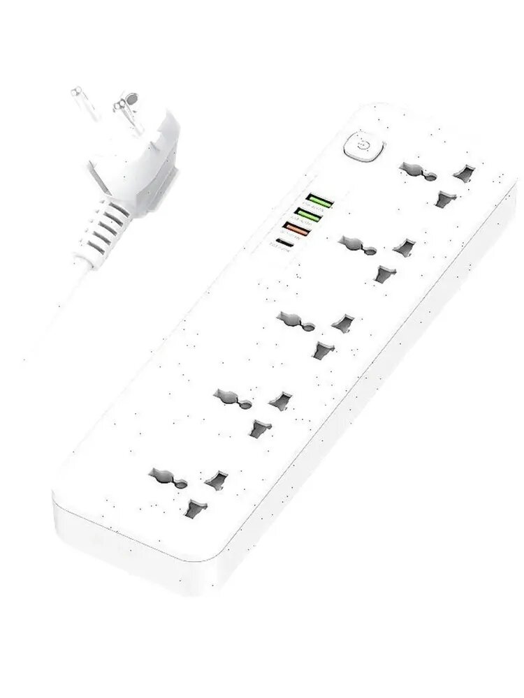 Умная розетка 9-в-1: 5 универсальных розеток + 4 USB (PD 20W/QC3.0) 2500W Защита от перегрузки Компактный дизайн Для дома/офиса/путешествий