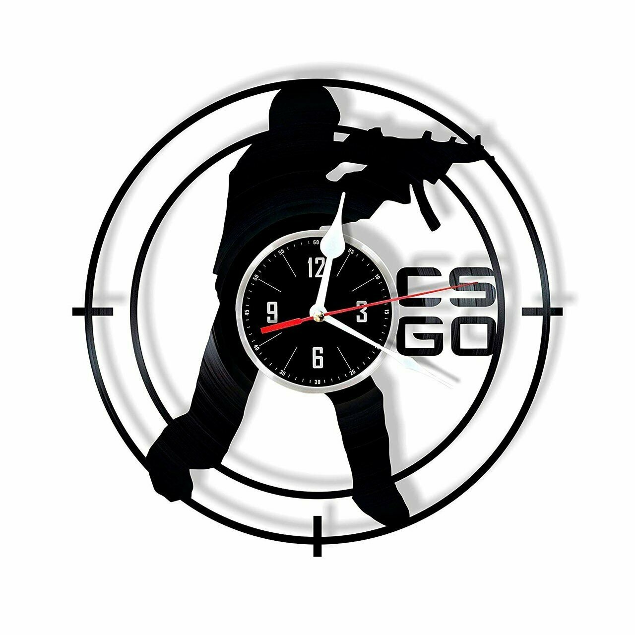 Часы из виниловой пластинки (c) VinylLab CS: GO, диаметр 30 см