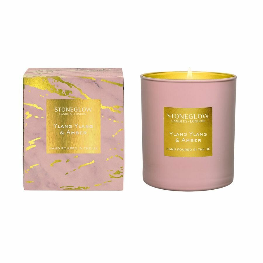 Свеча Stoneglow Ylang Ylang And Amber 220 гр / Парфюм для дома Стоунглоу Иланг Иланг Амбра / Иланг-иланг и амбра