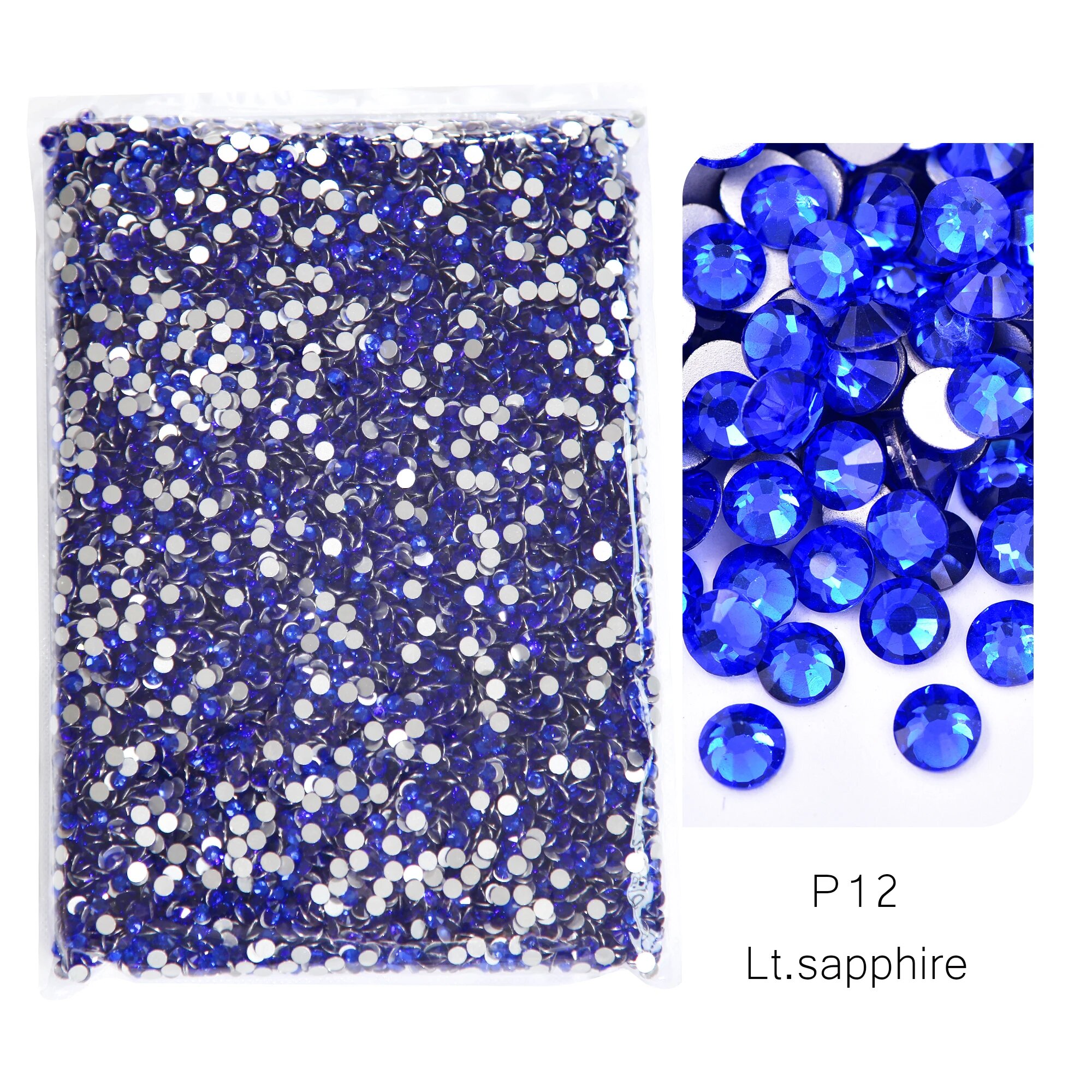 Стразы синие Oleeya Lt.sapphire SS3-SS20, 14400 шт