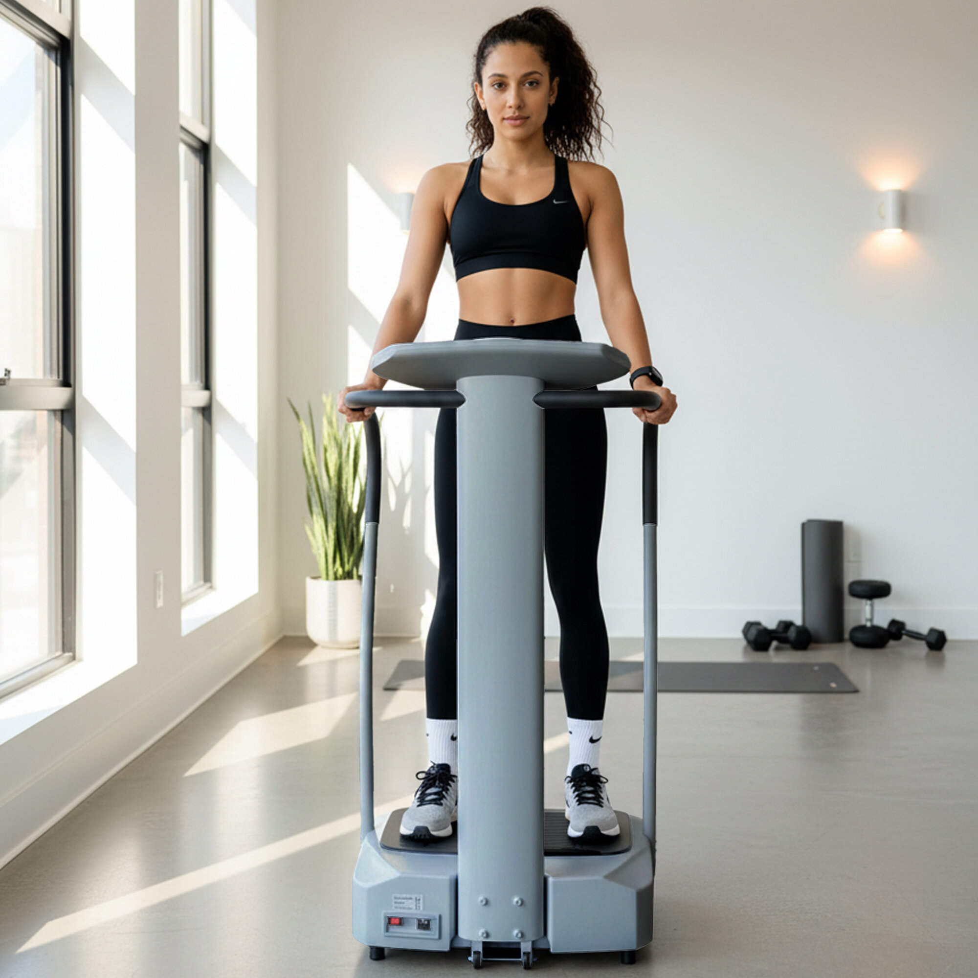 Виброплатформа UNIX Fit Improve, 2 в 1, с поручнями, для дома, для похудения