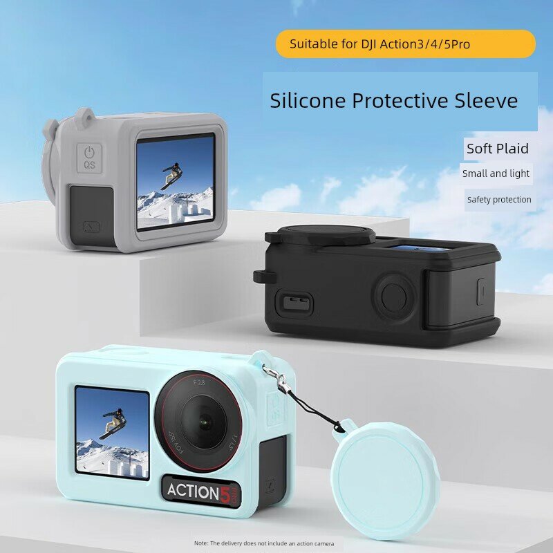 Силиконовый защитный чехол для DJI Action 5 Pro, поглощает удары