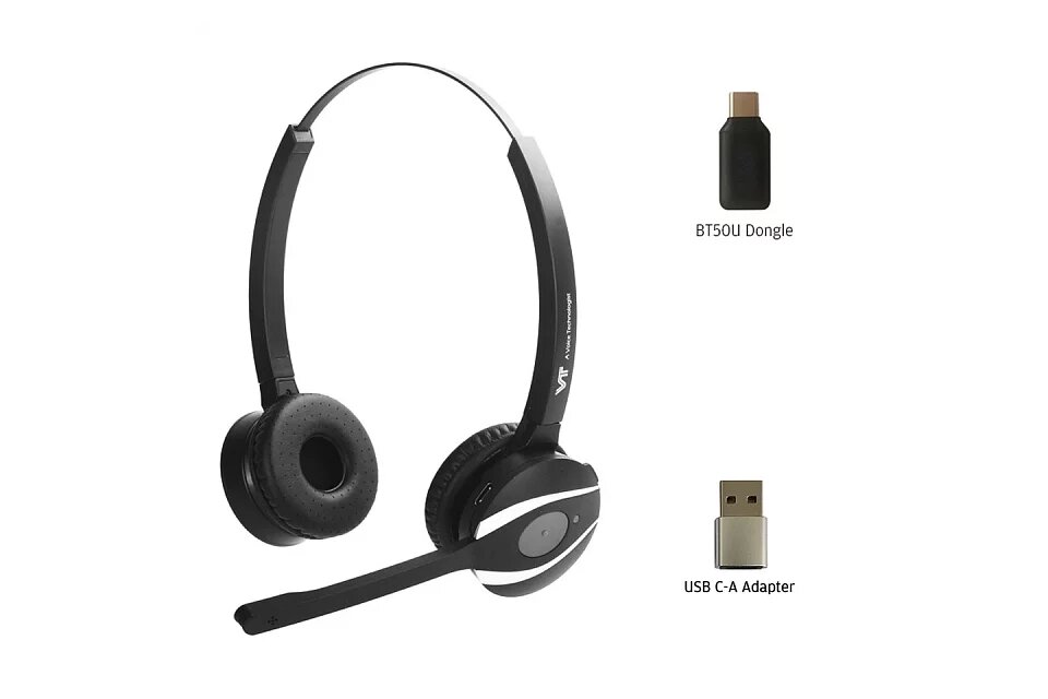 Bluetooth гарнитура VT VT9200-D, в комплекте с USB-BT адаптером (USB Type-C)