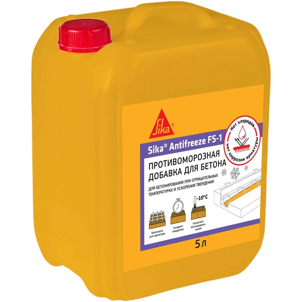 Противоморозная добавка SIKA Antifreeze FS-1 для бетонов и растворов до -10С, канистра 5 л 129518