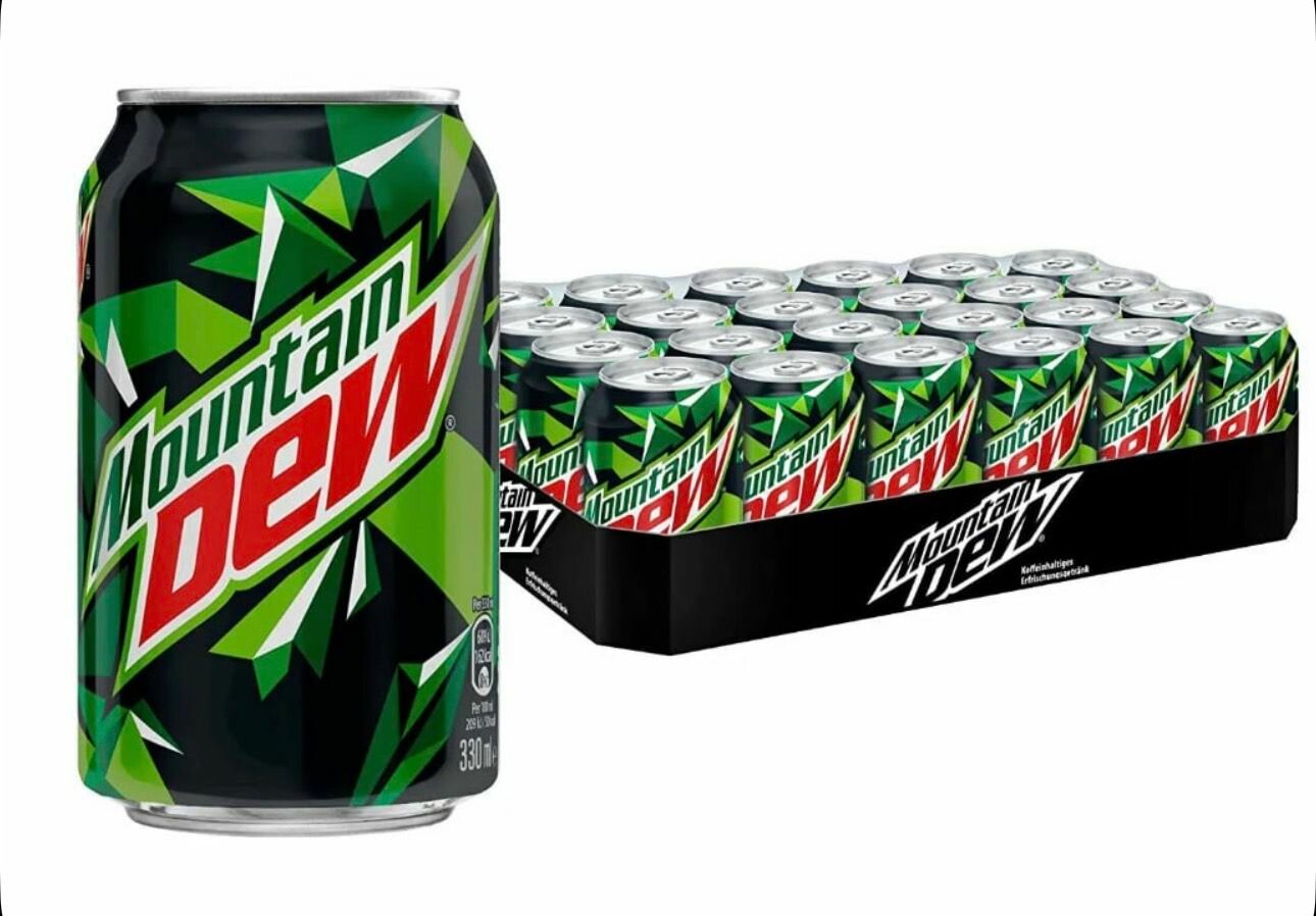 Газированный напиток Mountain Dew (Маунтин Дью) 0,3л х 24шт ж/б
