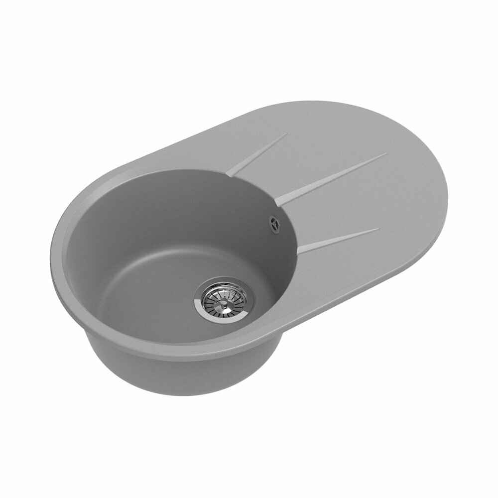 Мойка кухонная Ewigstein Rund 50F 1-чаша+крыло 750*480 EW-R-50F серый металлик
