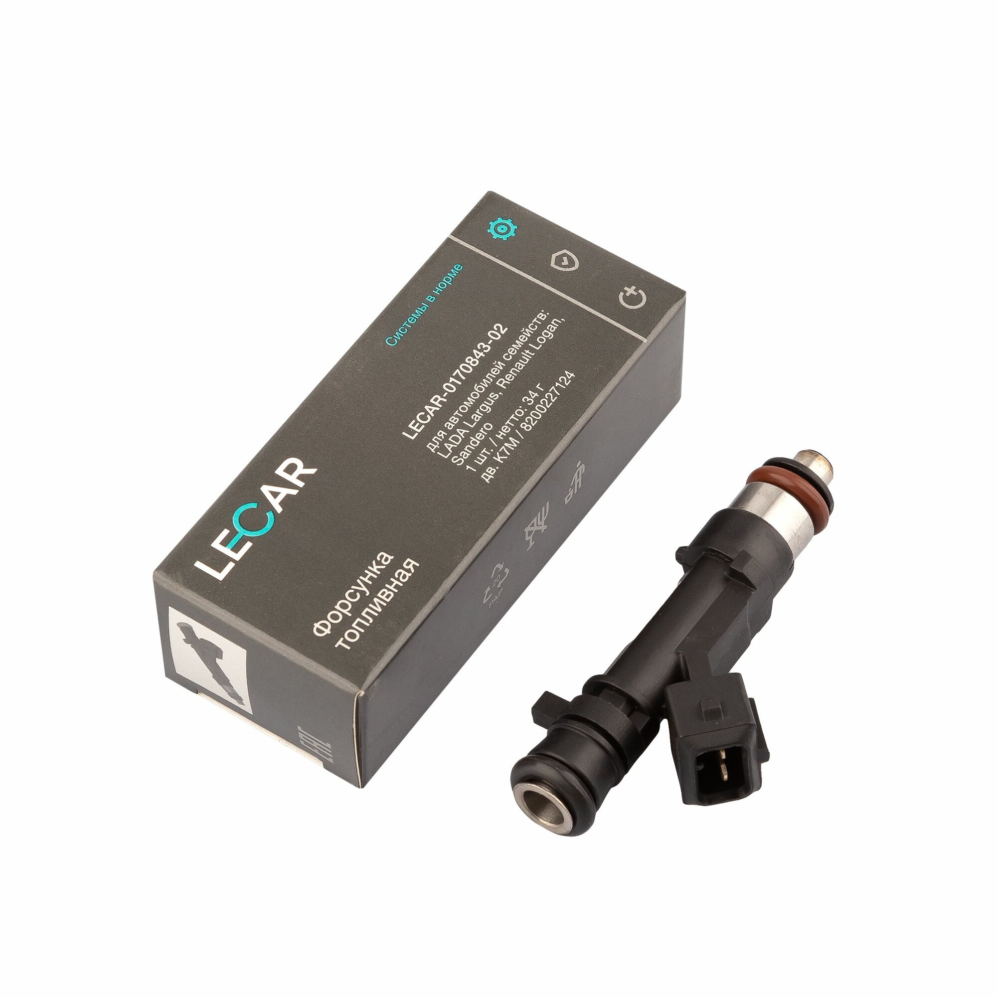 Форсунка топливная ВАЗ LADA Largus, RENAULT 8кл K7. ан. BOSCH 0280158034 (LECAR)