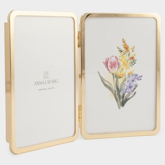 Фоторамка Anna Lafarg 22х16 см, для двух фотографий, металл/стекло, золотистая, Museum, ANLAF-A028-4606/2-622