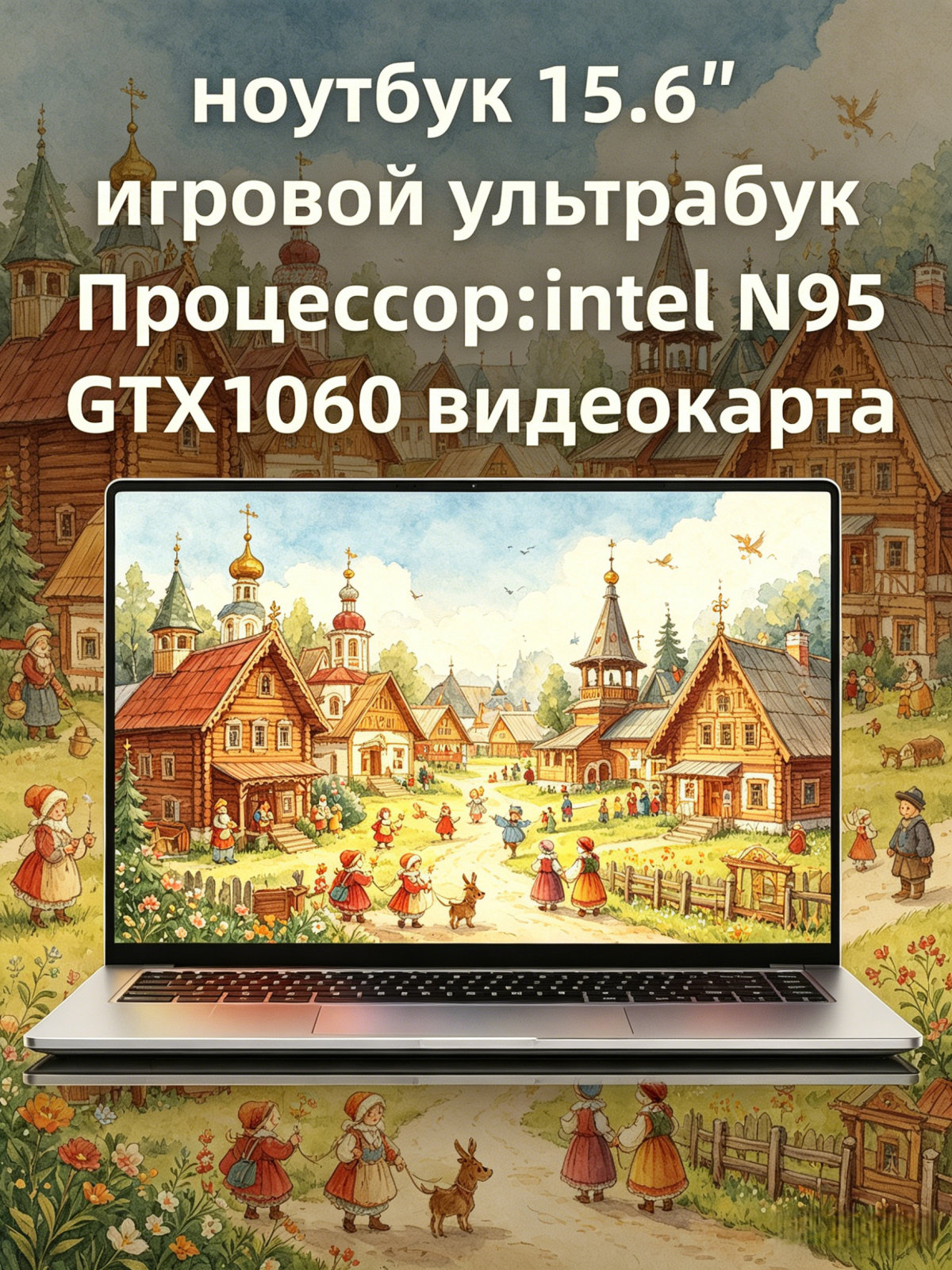 15.6" intel N95 gtx1060 видеокарта Премиальный игровой ноутбук для работы и учебы ноутбуки noutbuk ультрабук Windows11