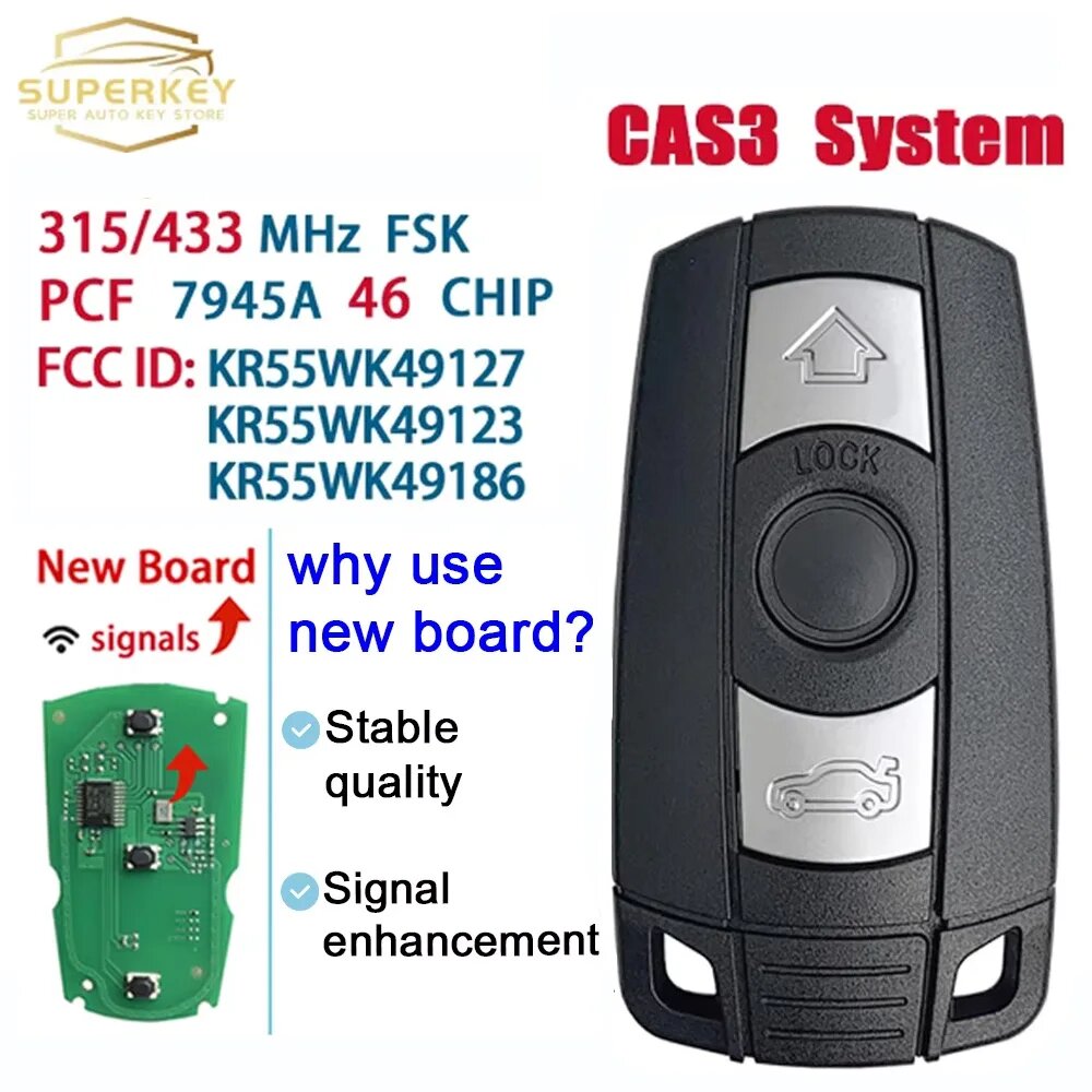 Чип 315MHz Дистанционный смарт-ключ для BMW 1/3/5/7 (2006-2012)