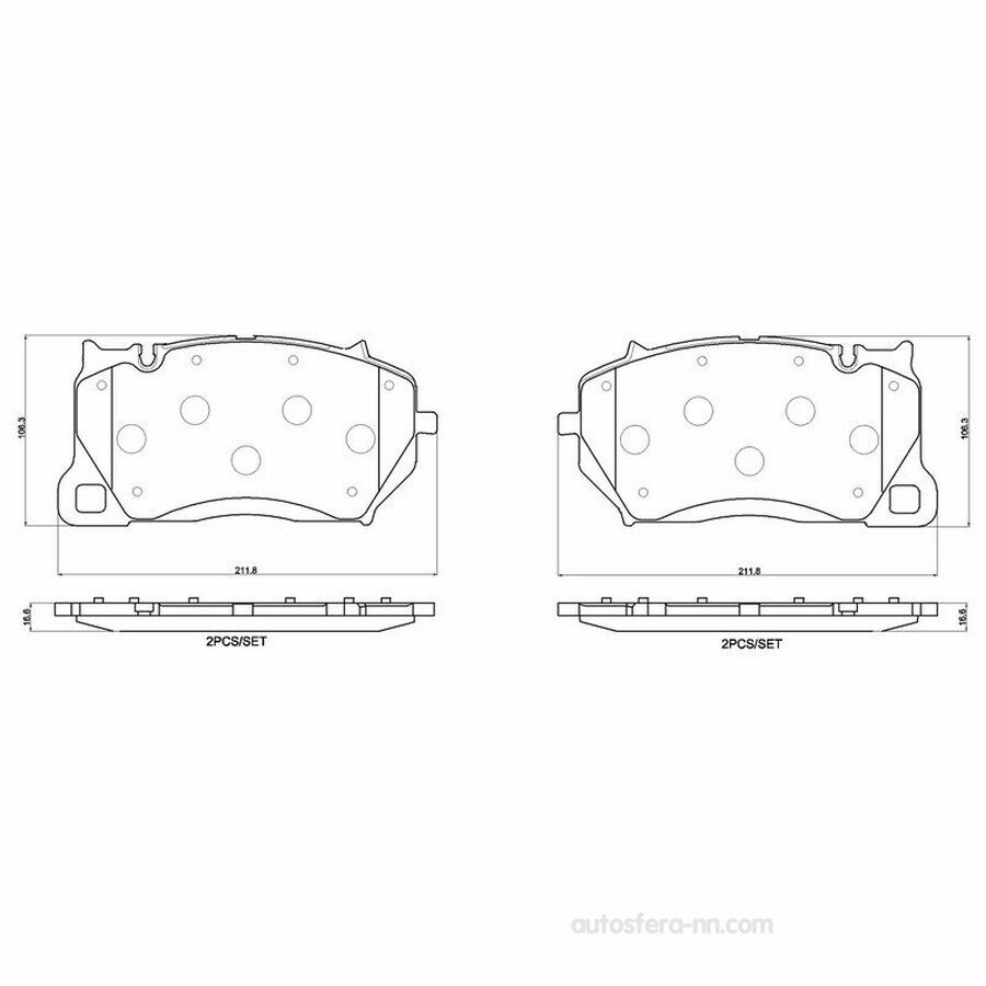 BREMBO P65057 ( P 65 057 ) К-т дисков. тормоз. колодок AUDI A6 C8 Avant 2018-, AUDI A7 2017-, PORSCHE CAYENNE 2017-, CAYENNE Coupe
