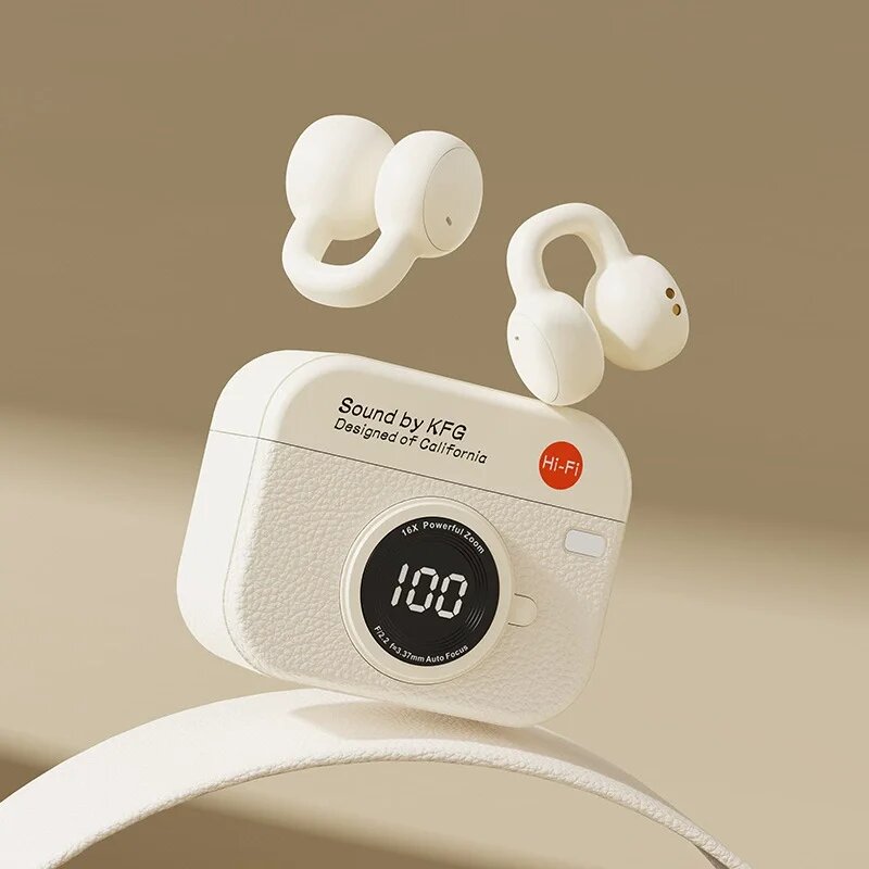 Ретро наушники-клипсы Bluetooth, коричневые A