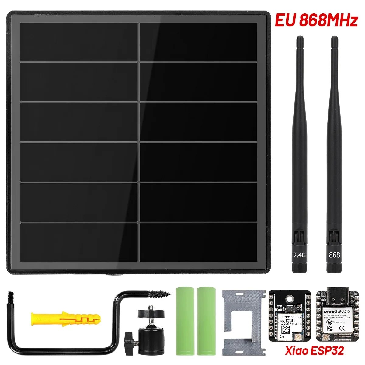 Solar Node Repeater XIAO ESP32 S3, 868MHz, 2Pcs, Battery