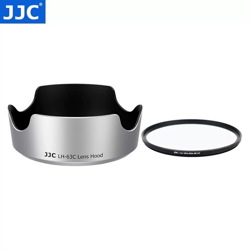 JJC 58 мм Солнцезащитный козырек с UV-фильтром для объективов Canon RF 14-30mm EF-S 18-55mm STM - Серебристый