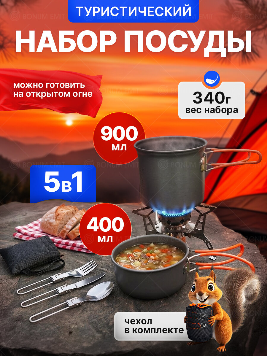 Набор походной посуды / котелок походный с приборами