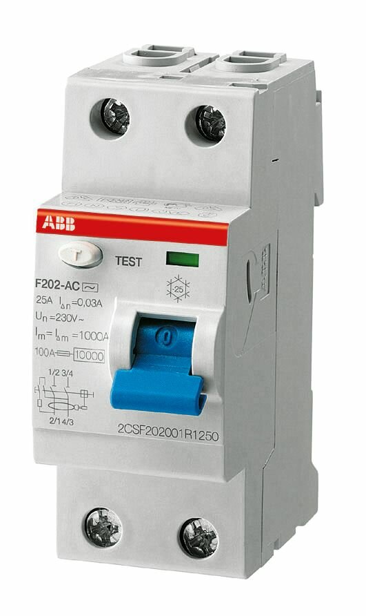 Выключатель дифференциального тока (УЗО) F202 AC-25/0.3 ABB 2CSF202001R3250