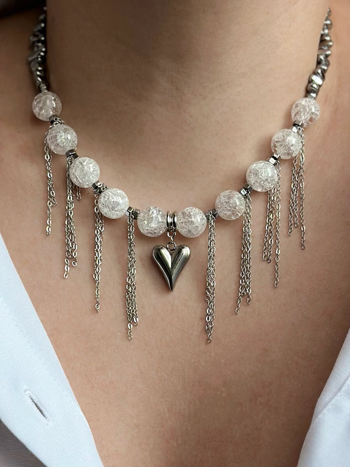 Колье Strekoza Collection, гематит, кварц