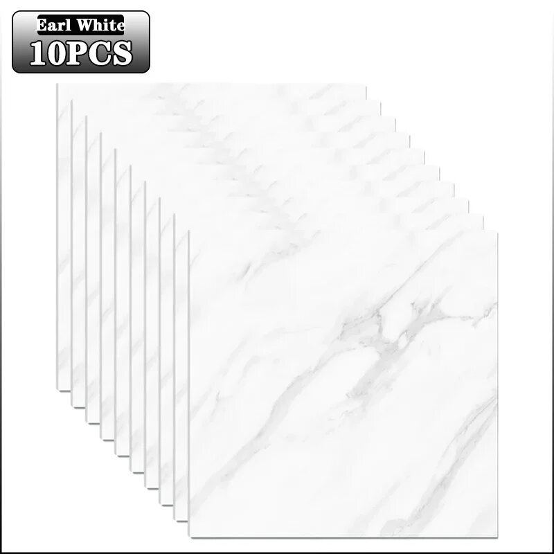 Самоклеящиеся обои "Мрамор" White-10pcs, 30x30 см