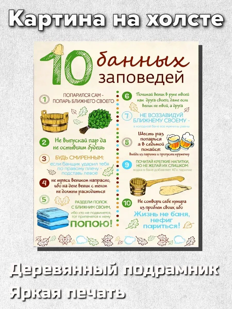 Картина (постер) на стену на холсте 44х55см